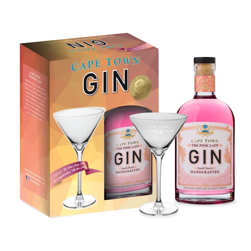 26 Off On Cape Town Gin 750ml Pink Lady Gin And Cocktail Glass Tbox Za